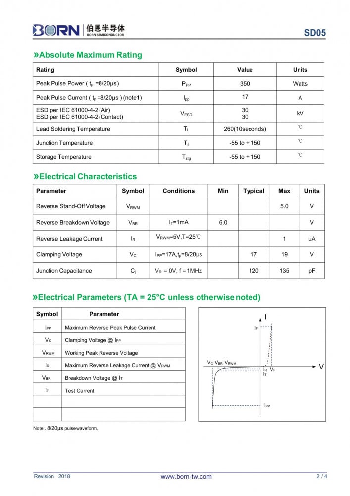 BORN SD05 datasheet page 2