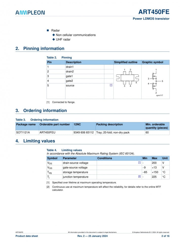 ART450FEU datasheet page 2