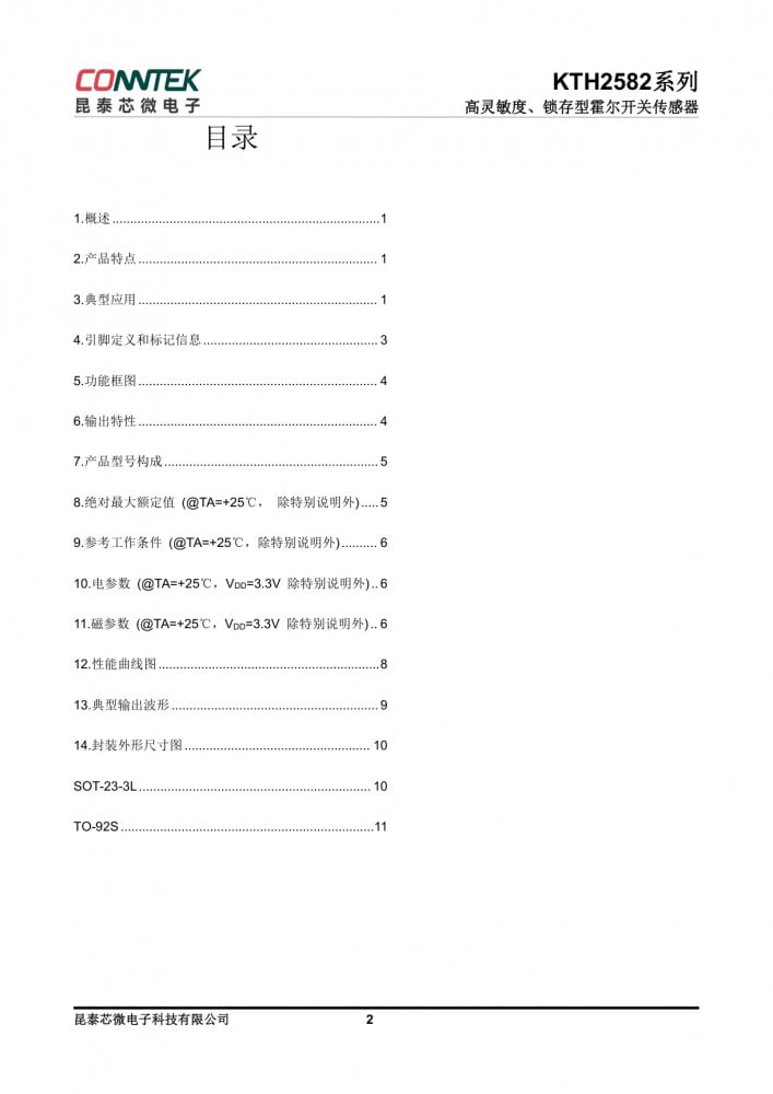 KTH2582 datasheet page 2