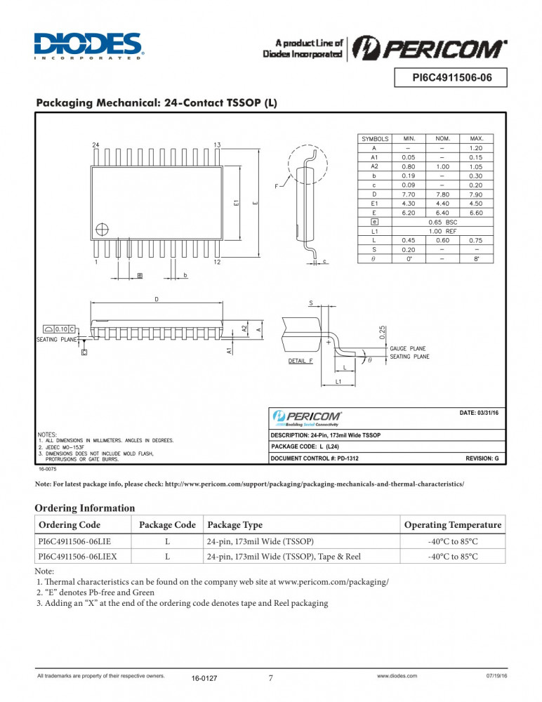 PI6C4911506-06LIE datasheet page 7