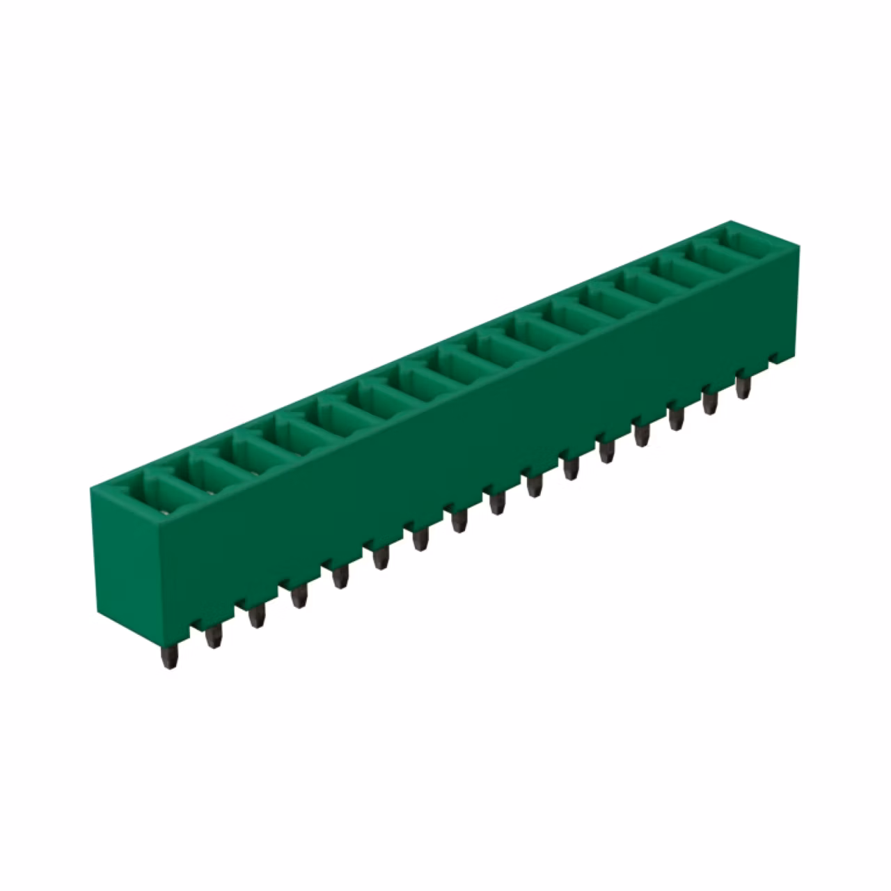 3.81mm Pitch Eurostyle Vertical PCB Header, Green Housing, 16 Circuits for sale