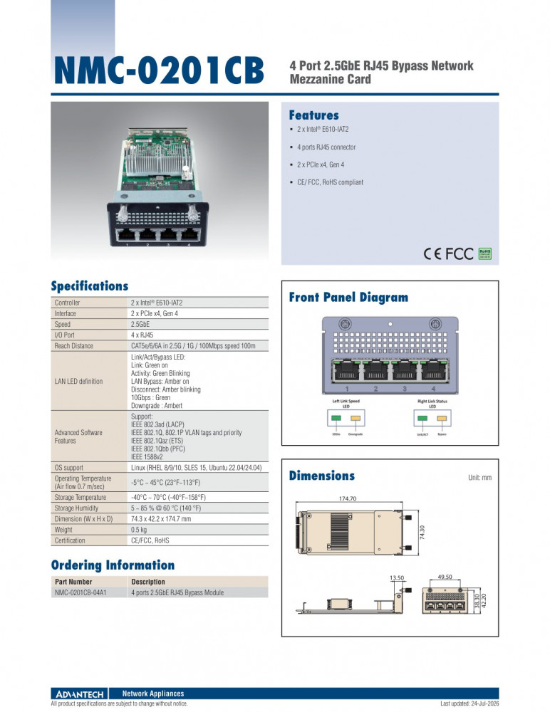 ADVANTECH NMC-0201CB product documentation image
