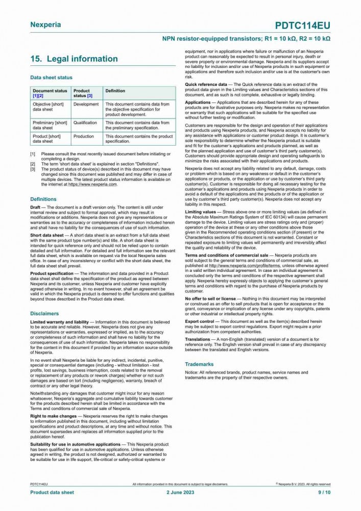 PDTC114EU datasheet page 9
