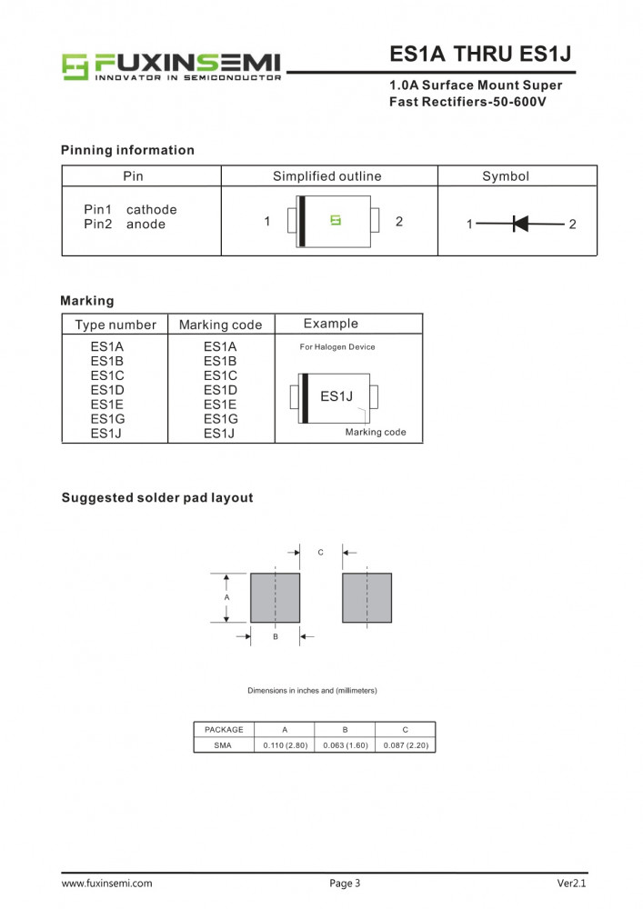 ES1D datasheet page 3
