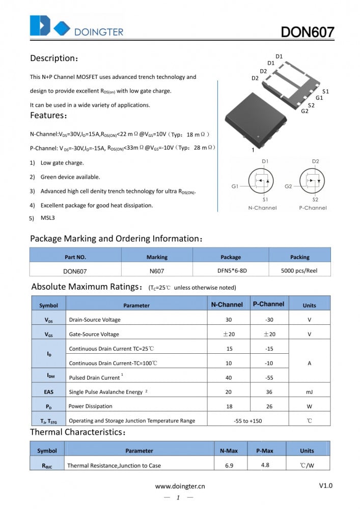 DON607 datasheet page 1
