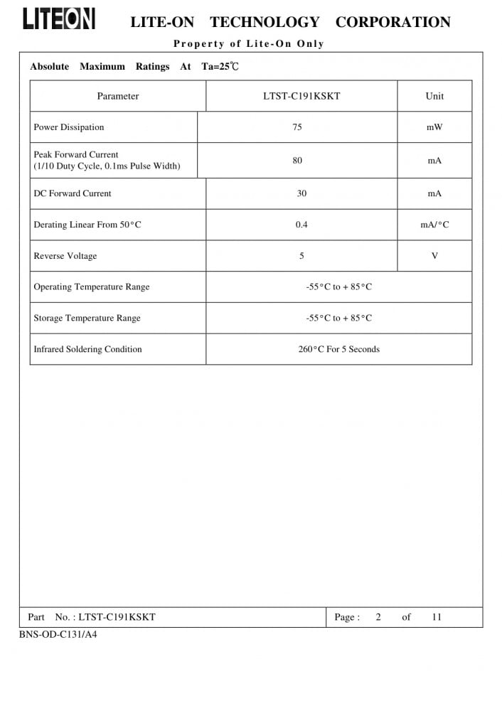 LTST-C191KSKT datasheet page 3
