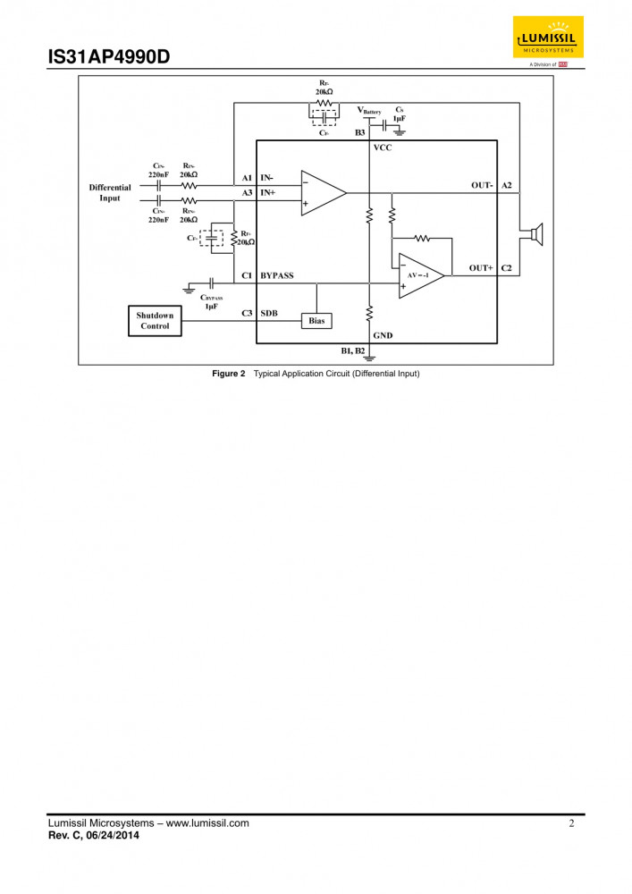 IS31AP4990D datasheet page 2