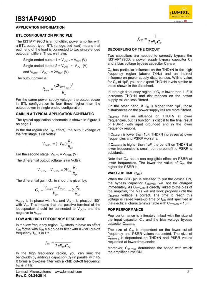 IS31AP4990D datasheet page 8