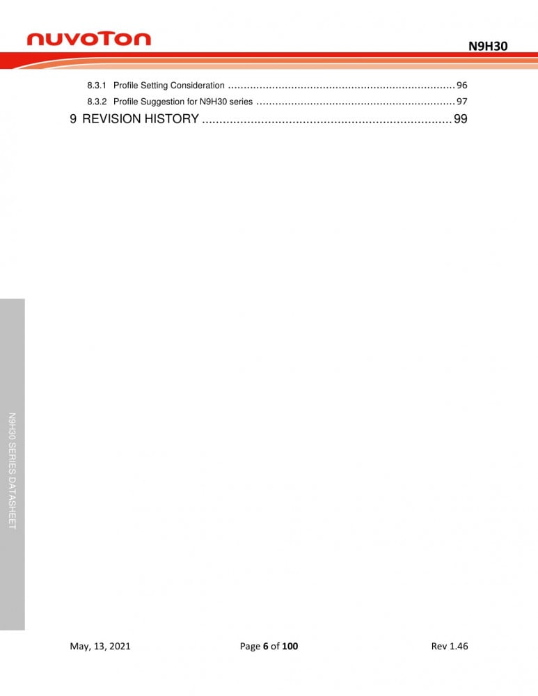 N9H30 datasheet page 6