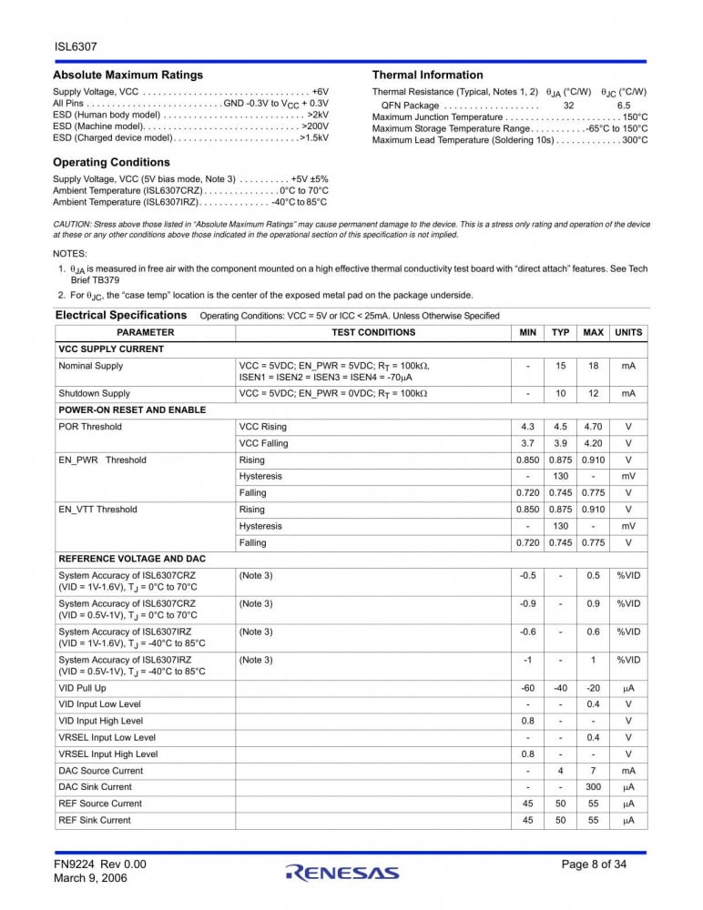 ISL6307 datasheet page 8