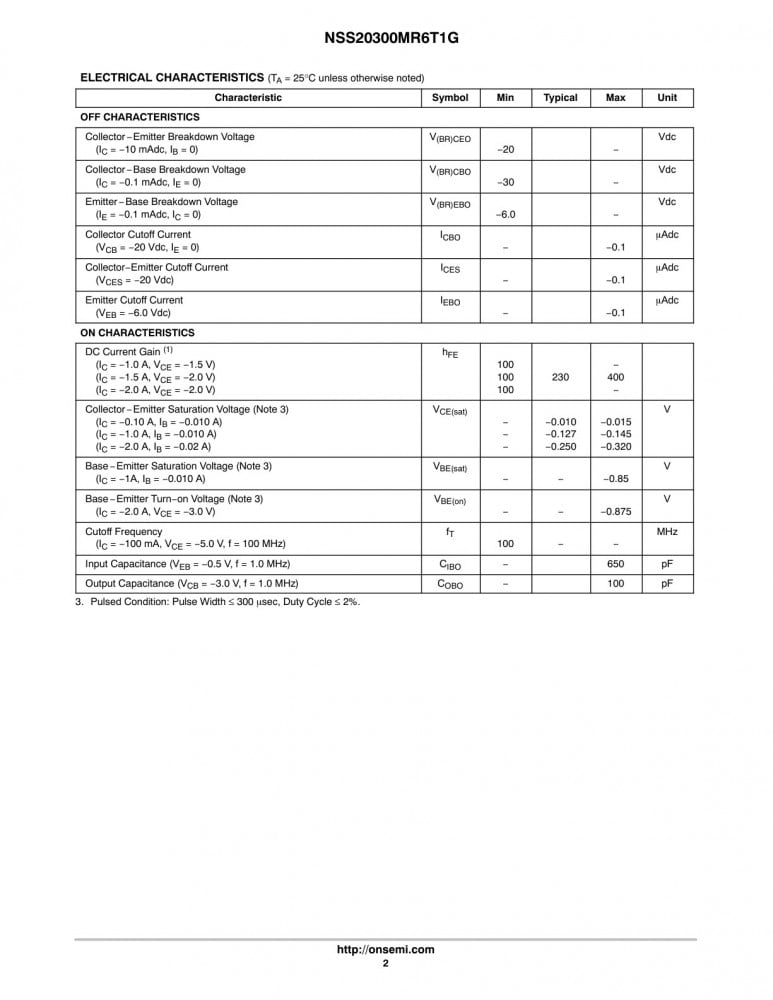 NSS20300MR6T1G datasheet page 2
