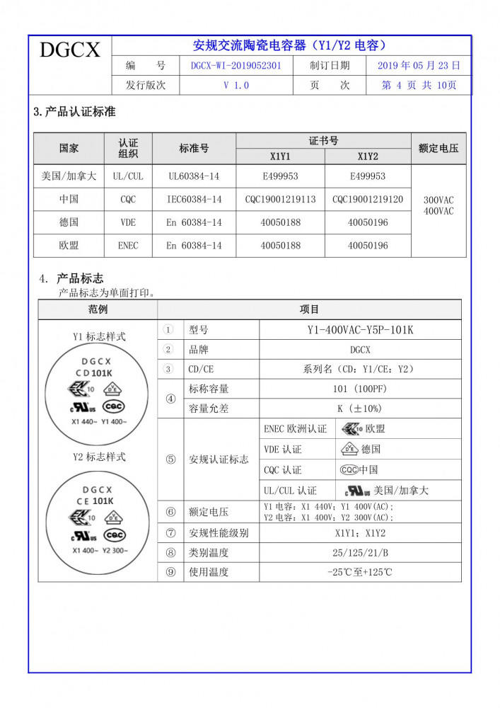 DGCX product approval document page 4