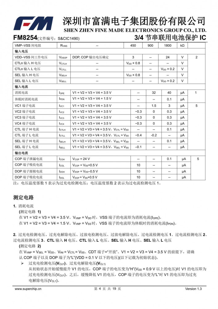 FM8254 datasheet page 4