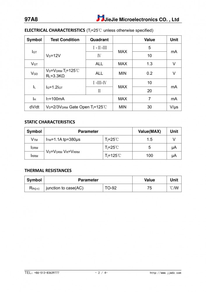 97A8 datasheet page 2