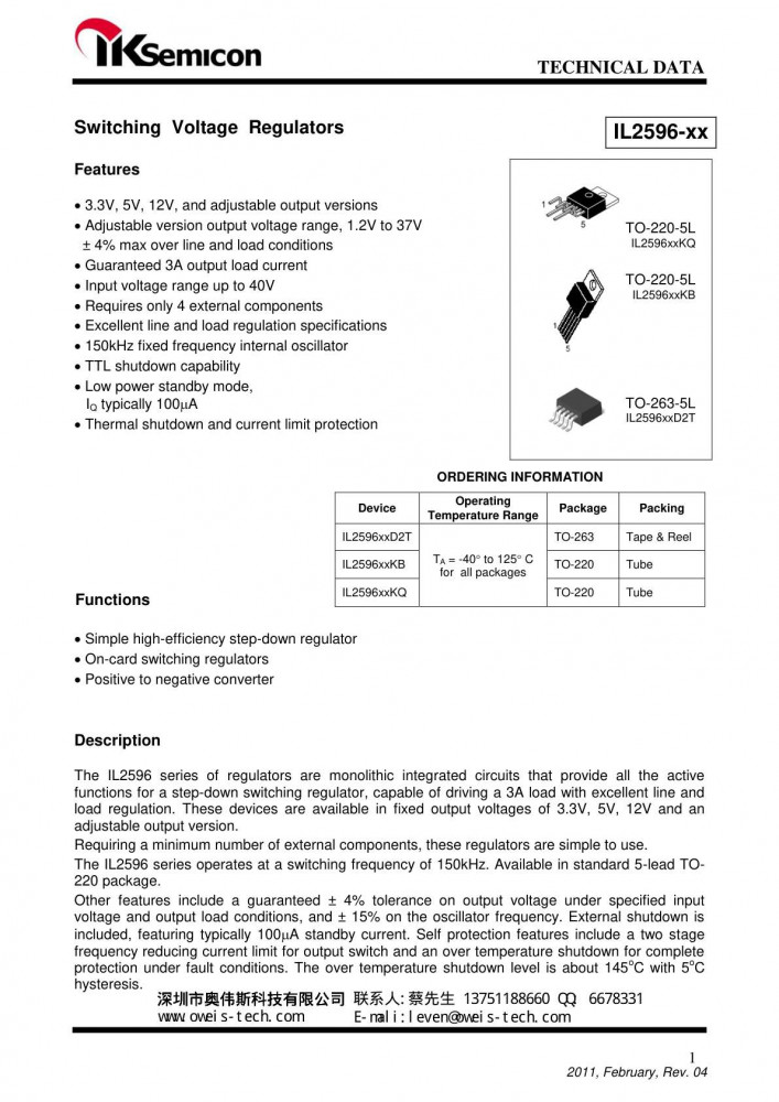 IL2596 datasheet page 1