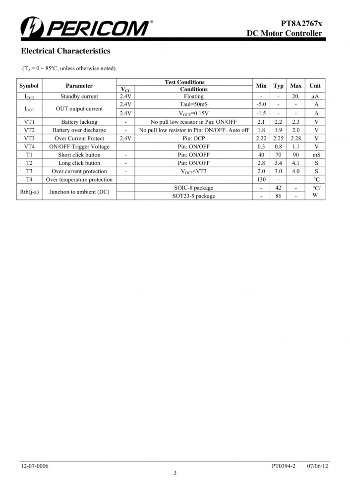 PT8A2767FWEX datasheet page 3