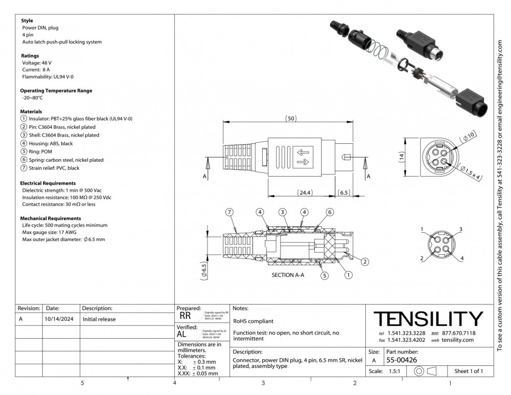 Tensility International 55-00426 product drawing preview