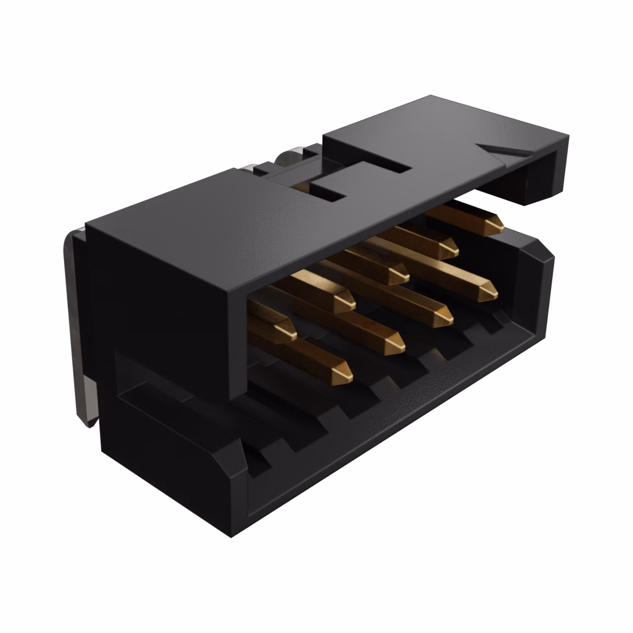 2.00mm Pitch, Milli-Grid PCB Header, Dual Row, Right-Angle, Through Hole, 10 Circuits, Circuit 10 Voided, 0.38µm Gold (Au) Plating, 2.16mm Tail Length, Dual Side Slots, Center Friction Lock, Tube for sale