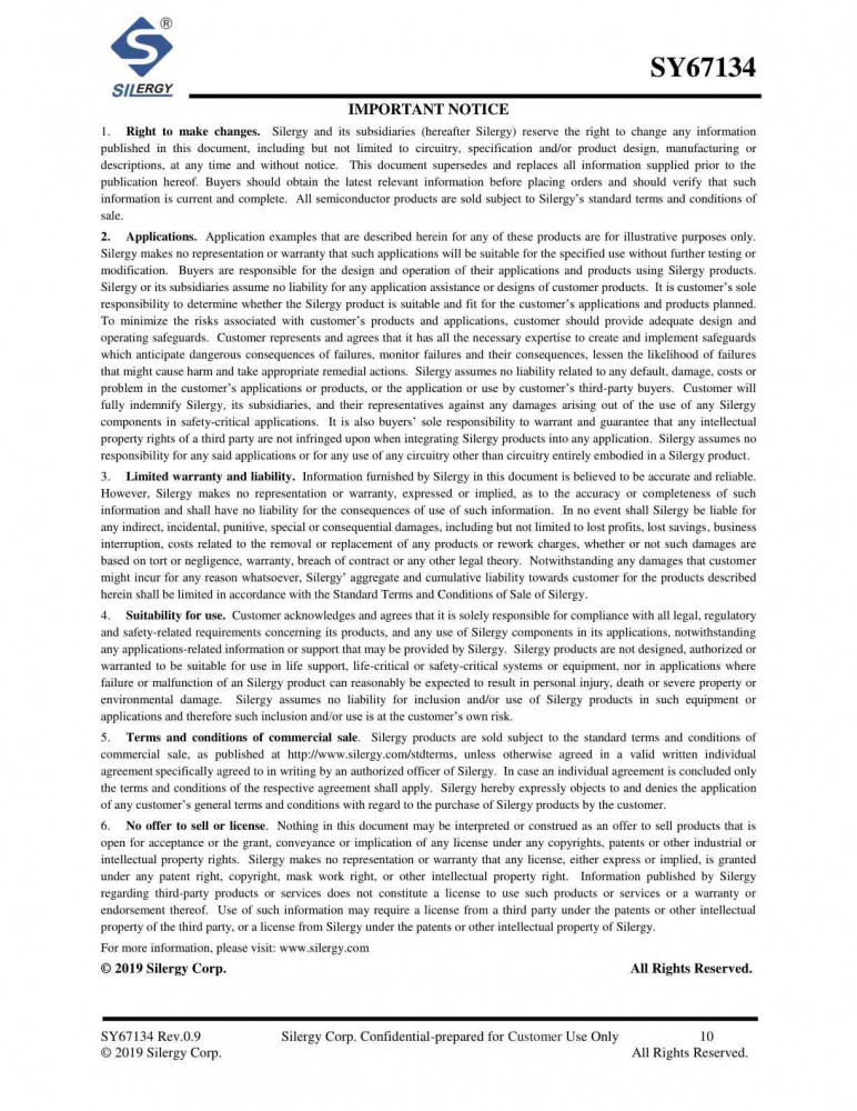SY67134FCC datasheet page 10