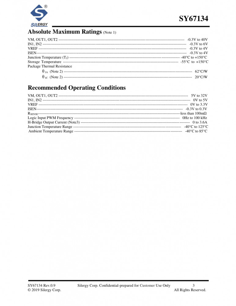 SY67134FCC datasheet page 3