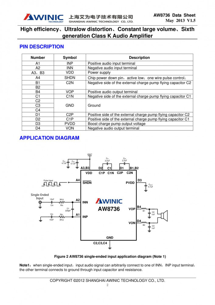AW8736FCR datasheet page 2