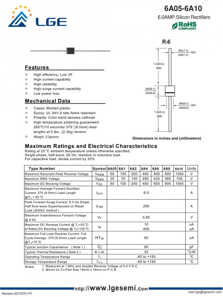 LGE 6A10 datasheet page 1