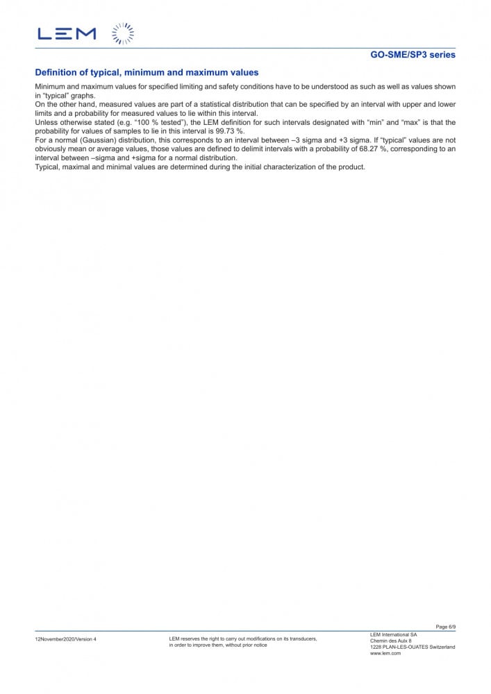 GO 20 SME/SP3 datasheet page 6