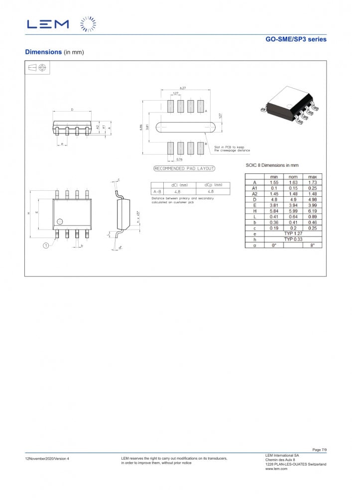 GO 20 SME/SP3 datasheet page 7