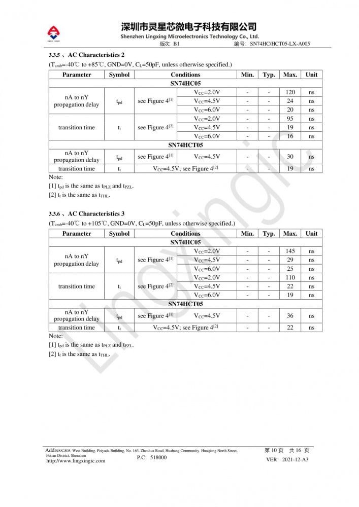 SN74HC05N(LX) datasheet page 10