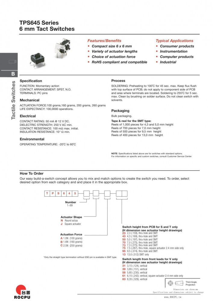 TPS645 series technical document page 1
