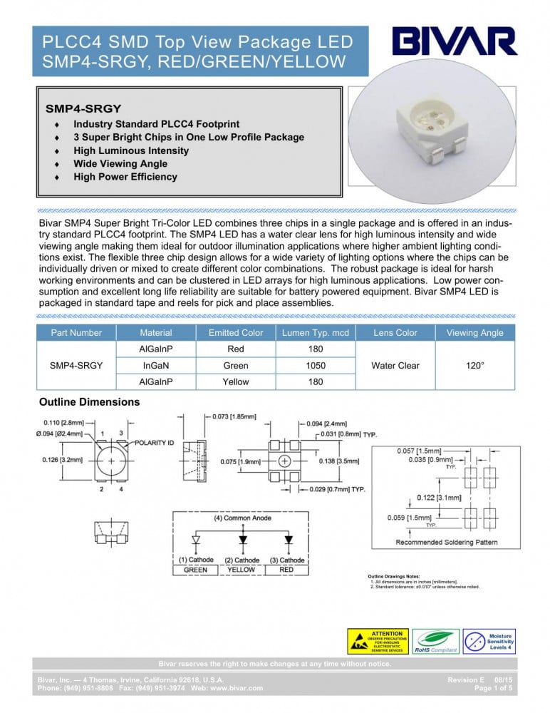 SMP4-SRGY datasheet page 1