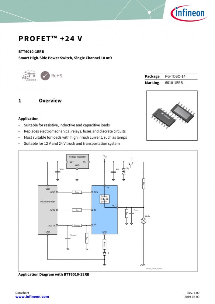 BTT6010-1ERB datasheet page 1