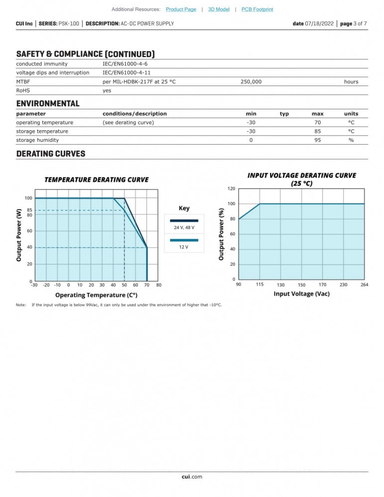 PSK-100 series datasheet page 3