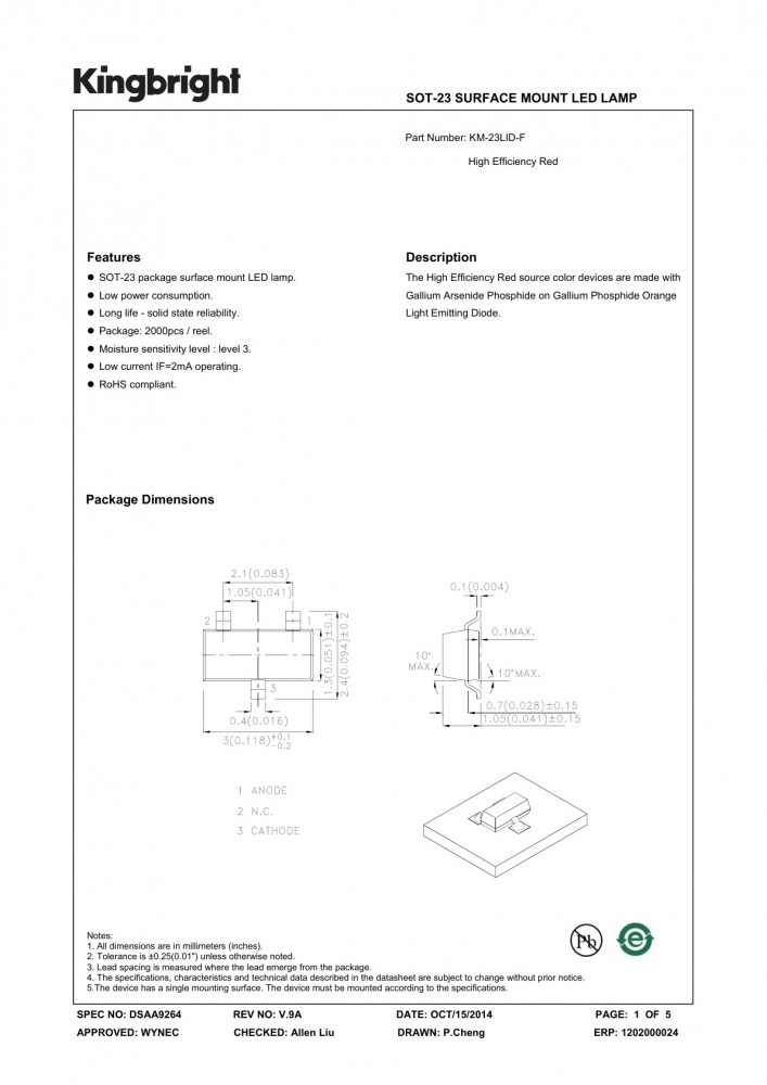 KM-23LID-F datasheet page 1