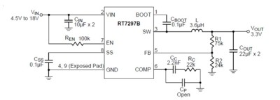 RT7285B - 1.5A, 18V, 500kHz ACOT® Synchronous Step-Down Converter