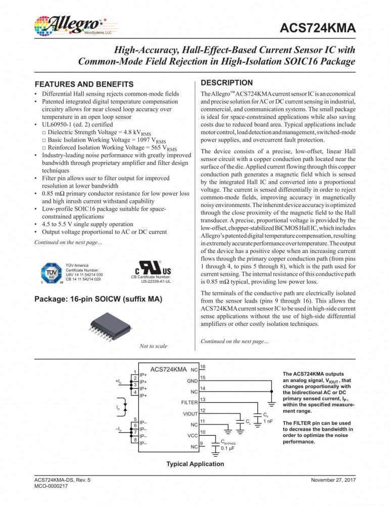 ACS724 datasheet page 1