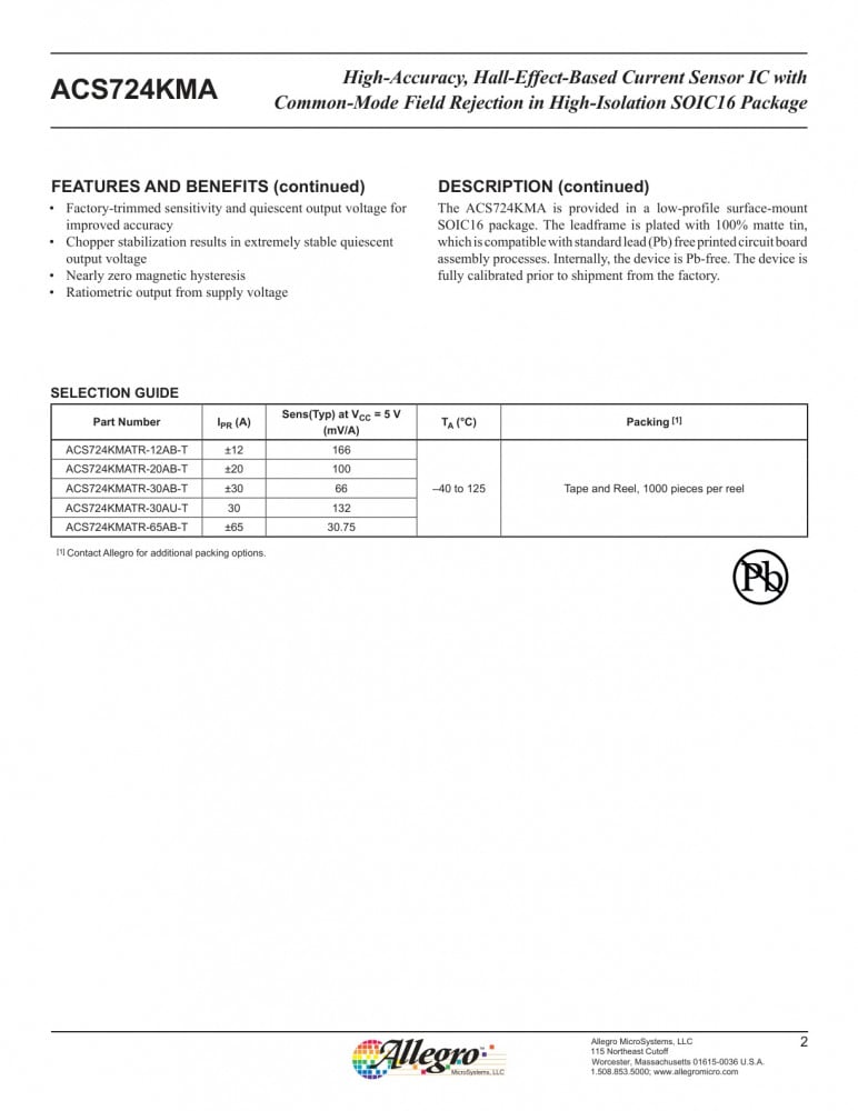 ACS724 datasheet page 2