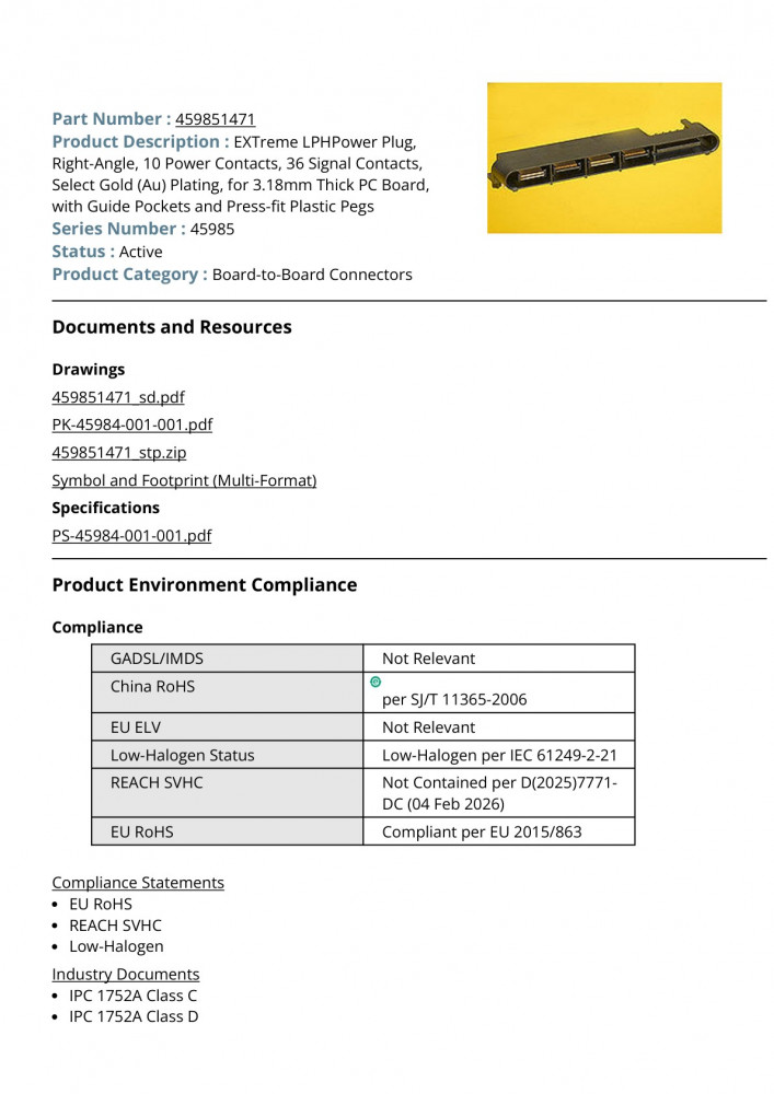 MOLEX 459851471 technical document image 1