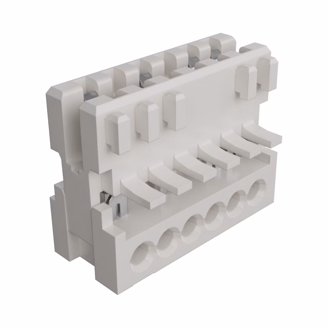 Appli-Mate RAST 2.5 IDT Housing, 2.50mm Pitch, Direct/Indirect, Female, 6 Circuits, Position Keys D and E Removed, Voided Circuits 2 and 4, Green Color Stripe for sale