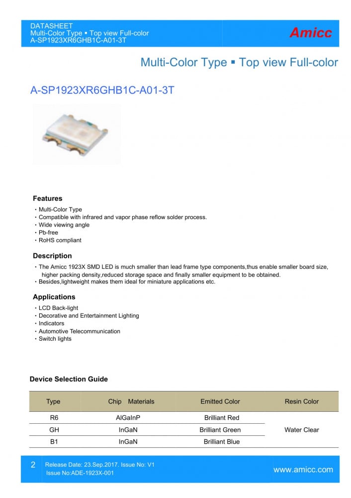 A-SP1923XR6GHB1C-A01-3T datasheet page 2