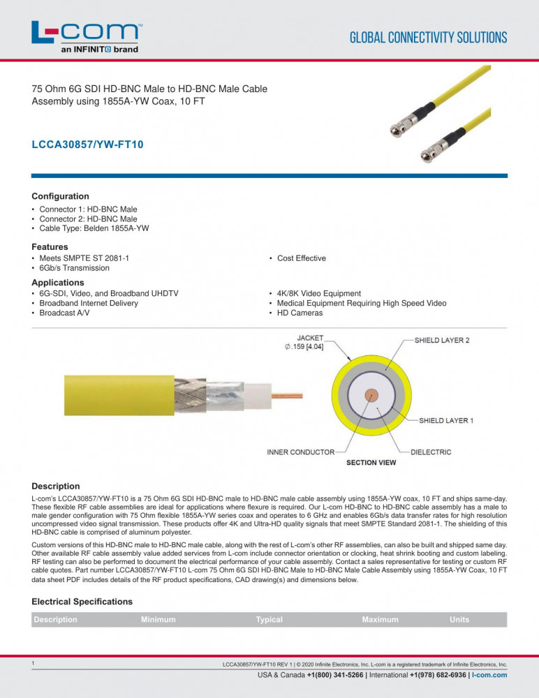 LCCA30857/YW-FT10 datasheet page 1