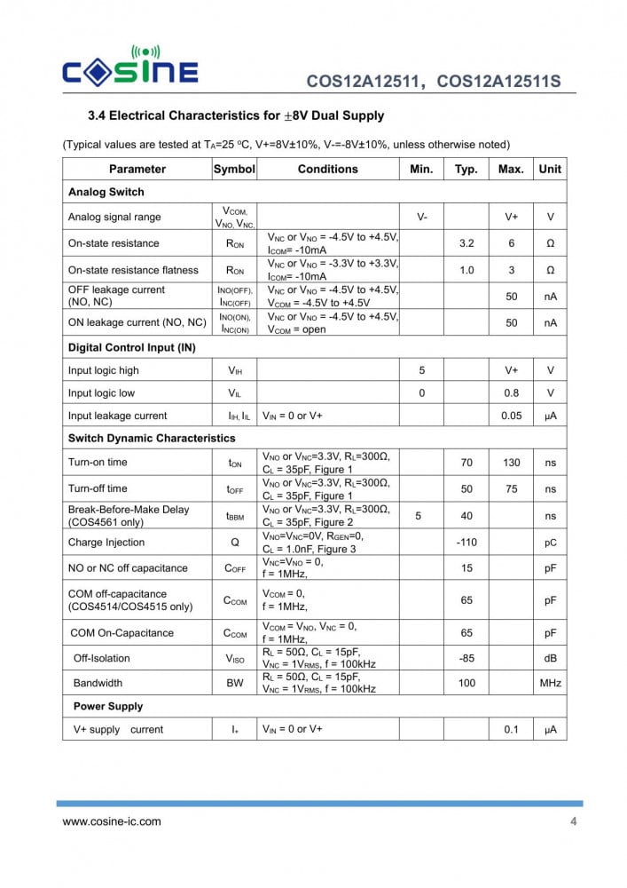 COS12A12511 datasheet page 4