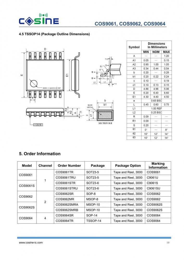 COS9061 datasheet page 10
