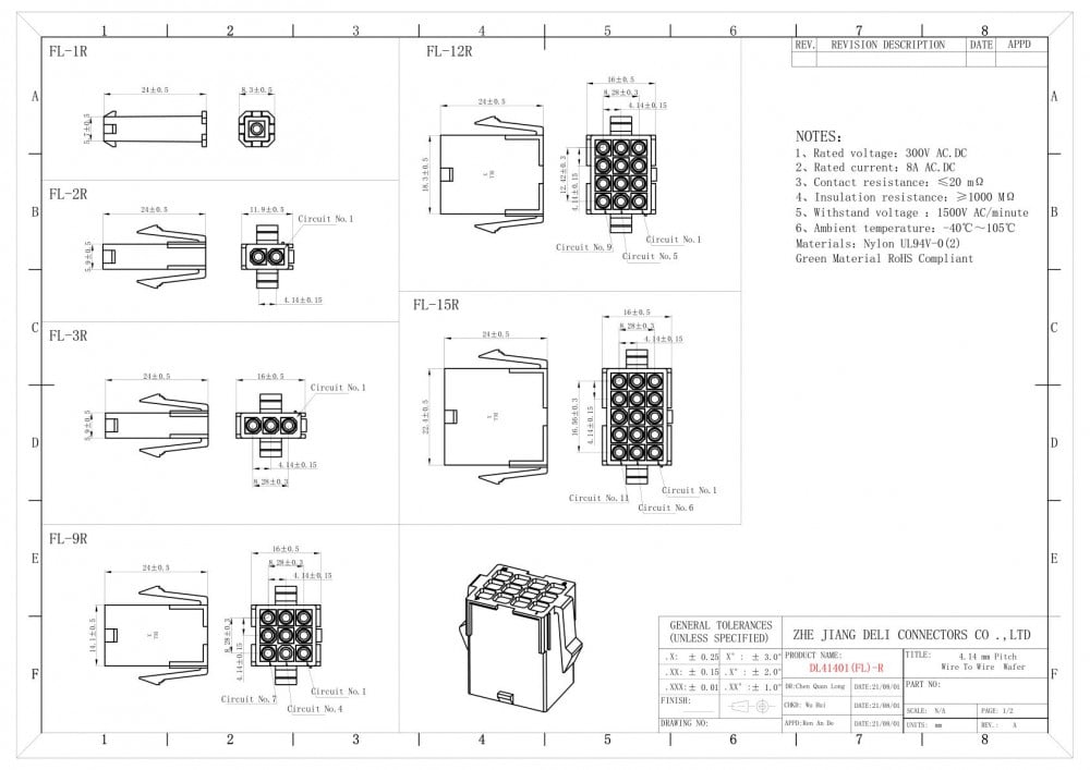 DLL FL series technical drawing page 4
