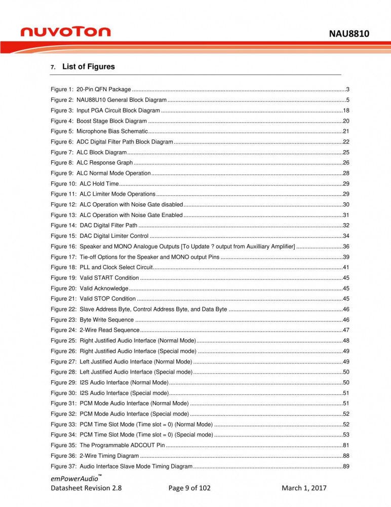 NAU8810YG datasheet page 9