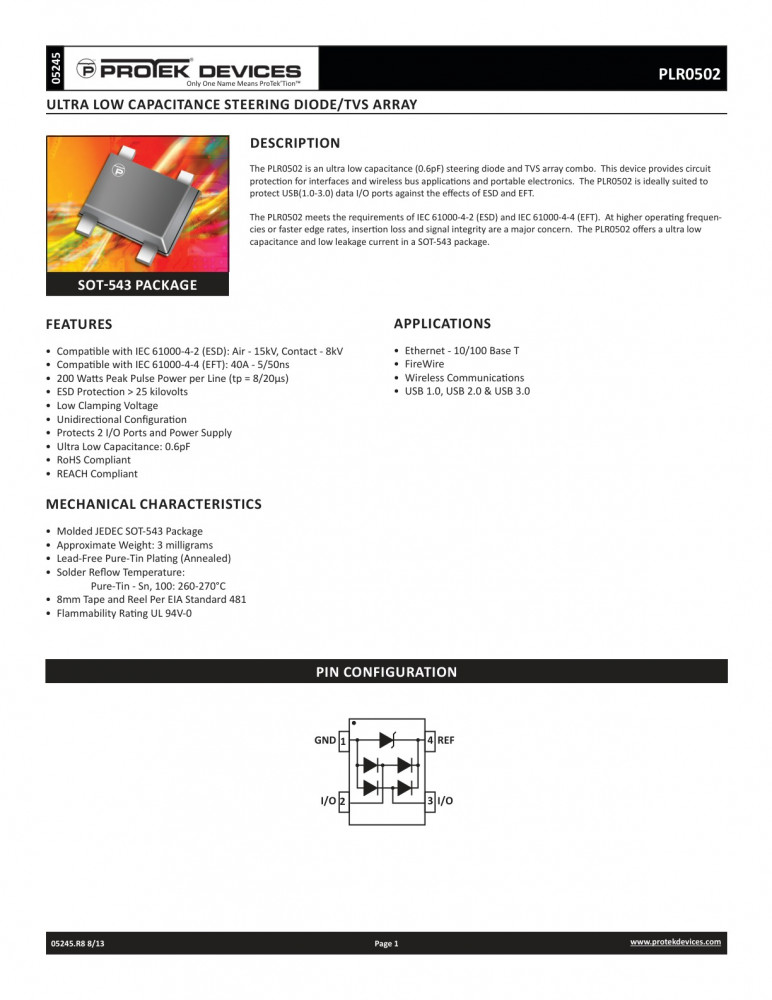 PLR0502-LF-T7 datasheet page 1