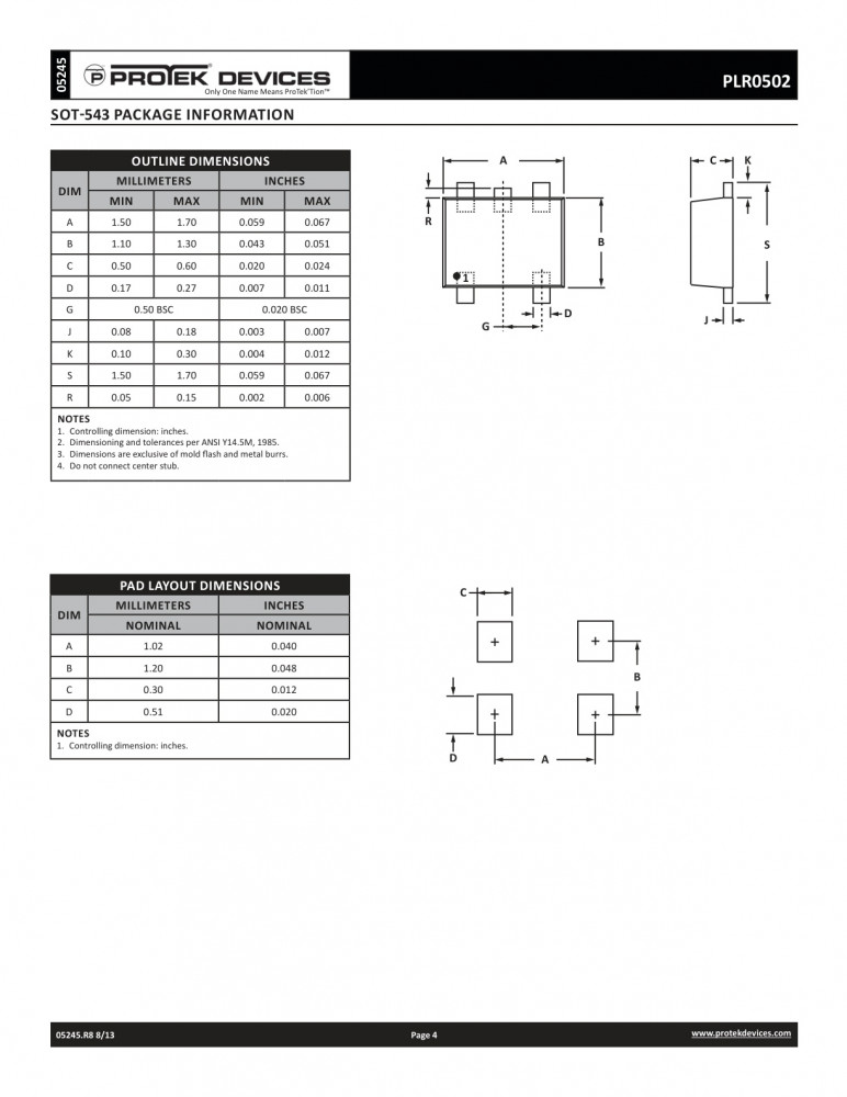 PLR0502-LF-T7 datasheet page 4