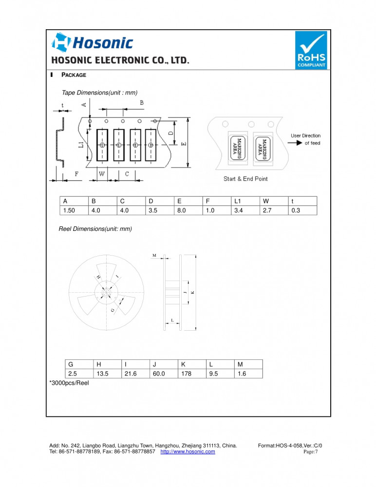 HOSONIC E3SB40E00000QE datasheet page 7