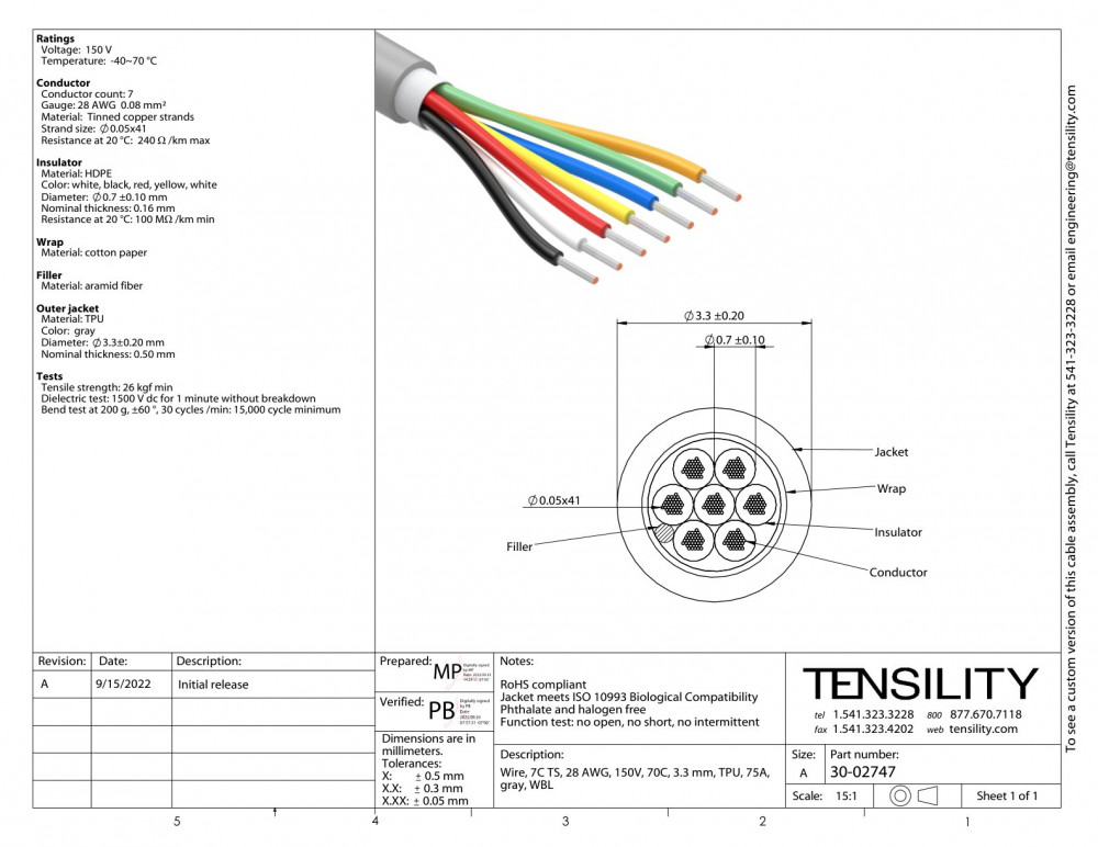 Tensility International 30-02747 product drawing and specifications