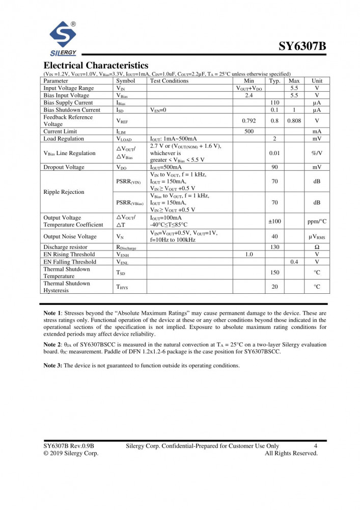 SY6307BSCC datasheet page 4
